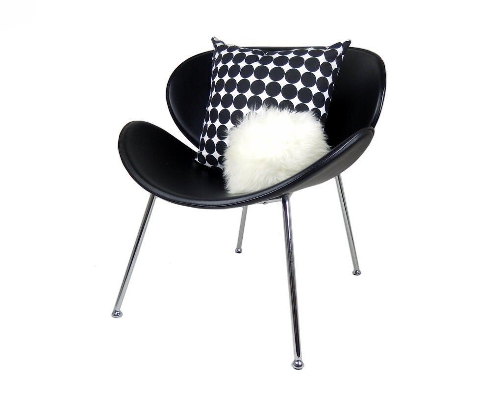 Mid Century Modern Pierre Paulin Orange Slice Style Chair Black Chrome ...