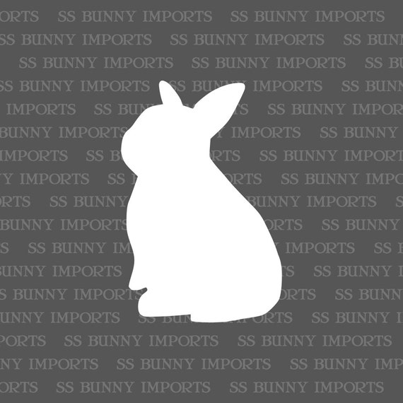 Baby bunny silhouette decal vinyl rabbit sticker by SSBunnyImports