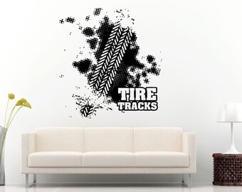 Tire tracks stickers | Etsy