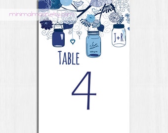 Navy table numbers | Etsy