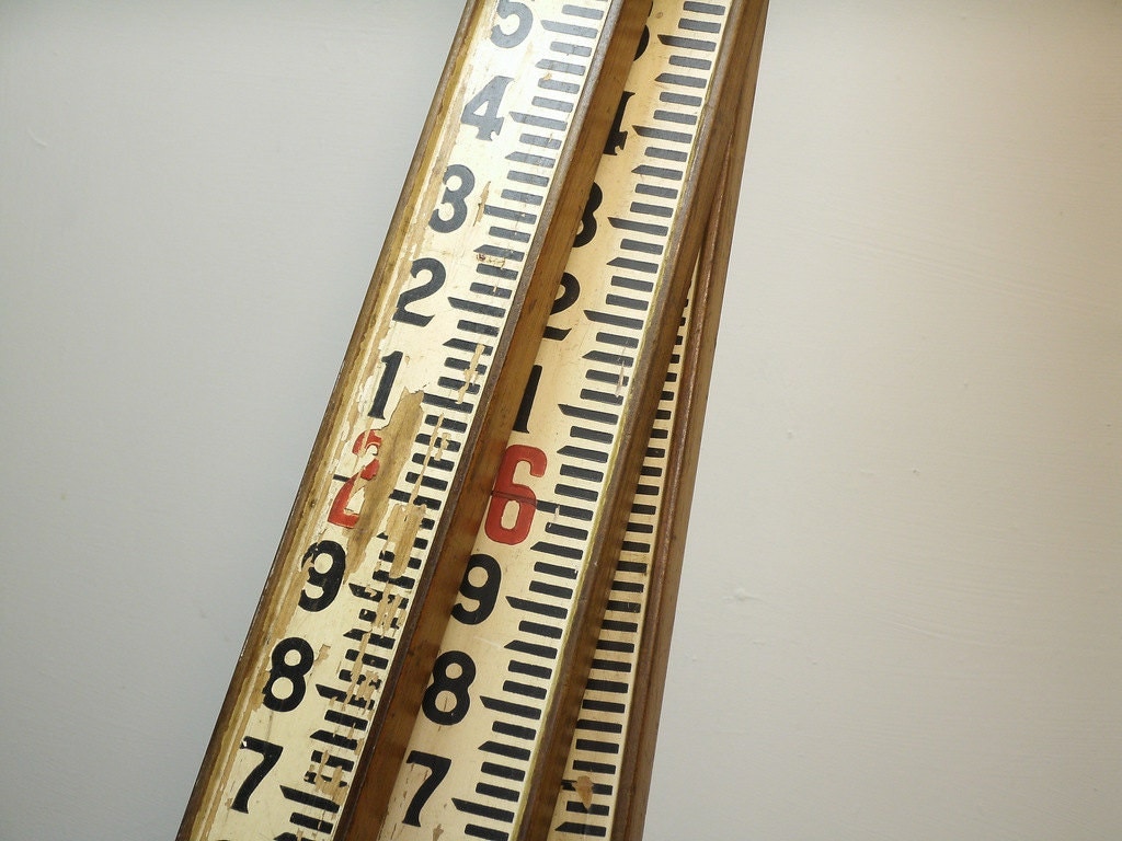 Vintage Surveying Rod Surveyor's Ruler Measuring Stick