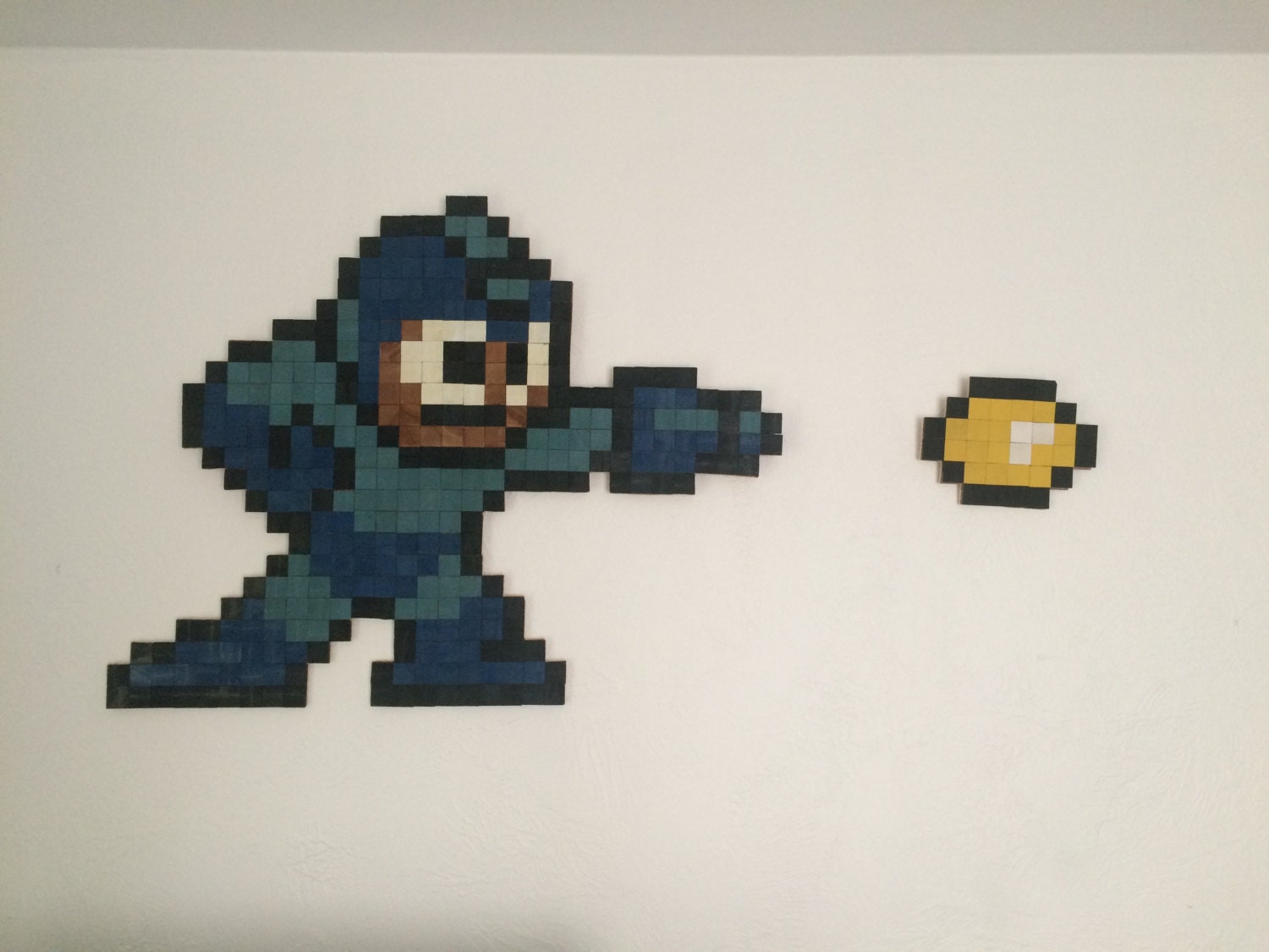 Mega Man 8-bit wood pixel wall art by EightBitz on Etsy
