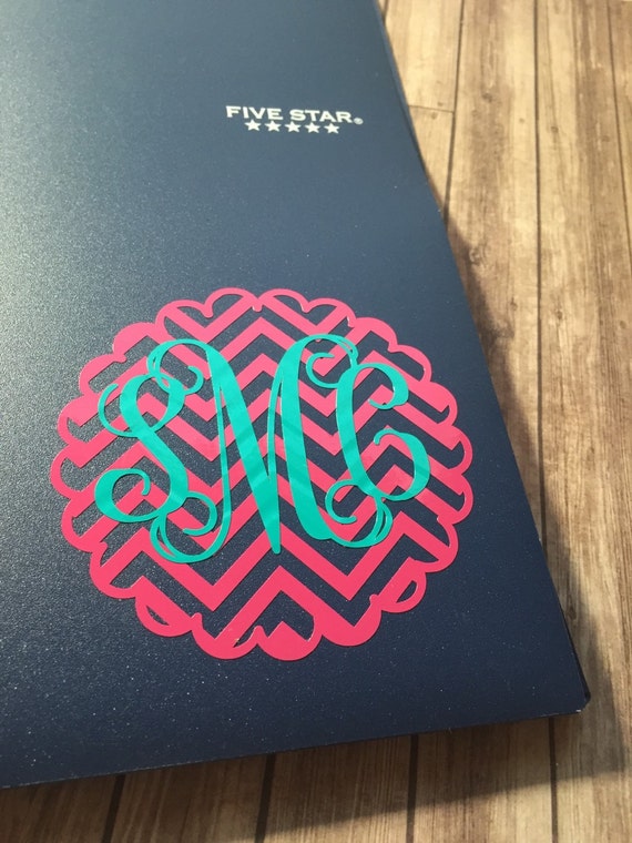 Chevron monogram decal monogram sticker by southernmonogramco5