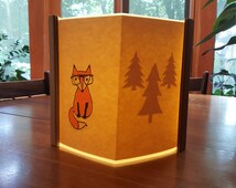 Hipster Fox Light - Table light - Paper light - LED light - Fox design ...