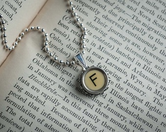 H INITIAL Vintage TYPEWRITER Key LOCKET Style by JoySparksDesigns