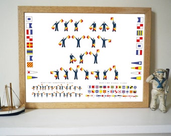 Maritime Signal Flags Alphabet Print by glynwestdesign on Etsy