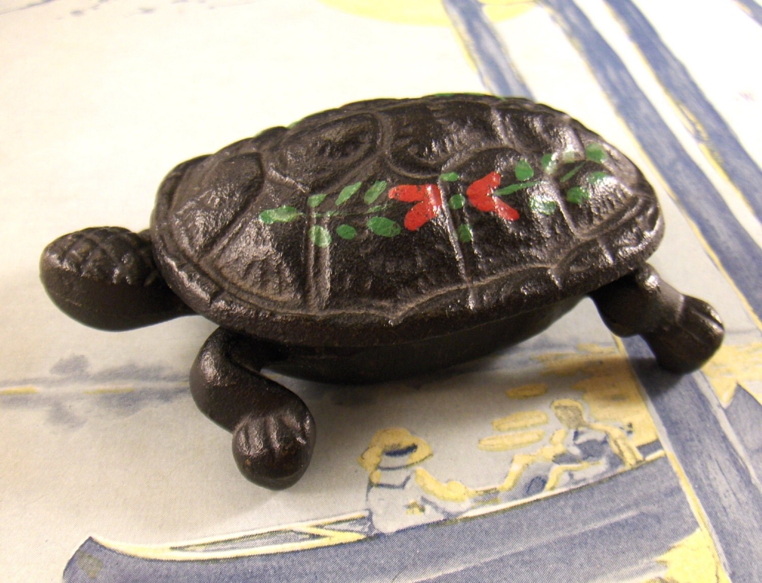 Wilton Cast Iron Turtle Hinged Trinket Box Turtle Match