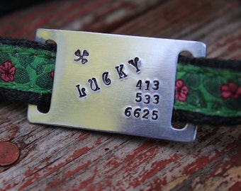 Custom Handstamped Dog/Pet ID Tag-The Ruby by TheLandlockedDogTwo