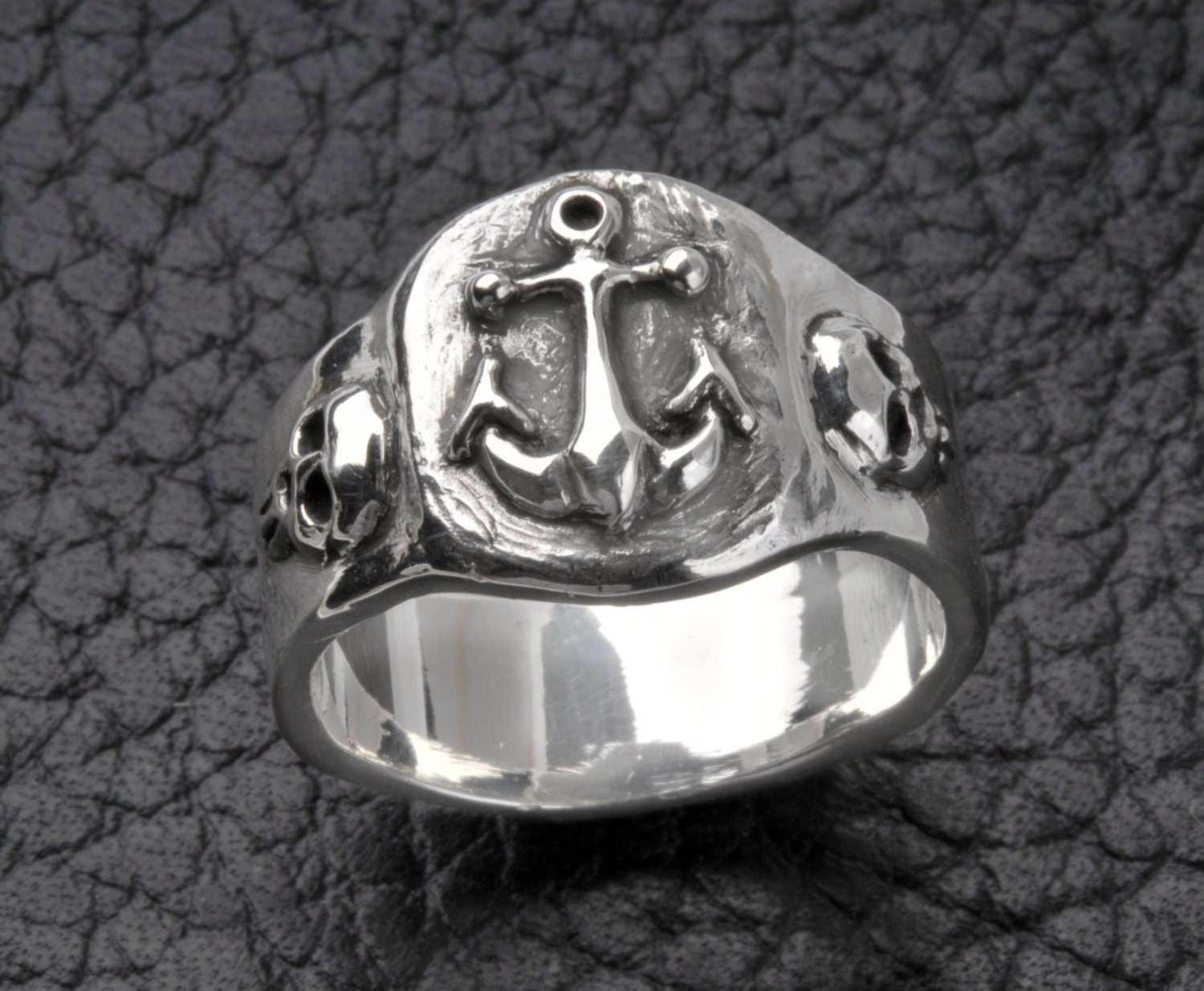 Anchor Ring in solid sterling silver Nautical RingPirate