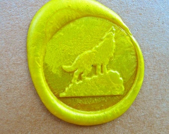 Howling wolf stamp | Etsy