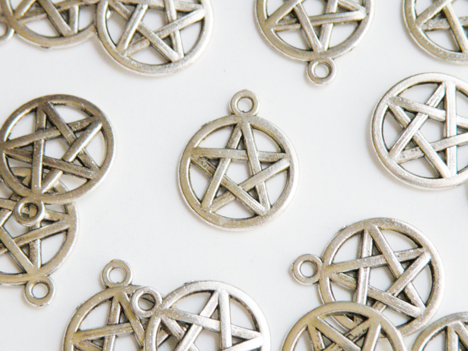 10 Star pentacle pentagram charms antique by SparklingSistersJS