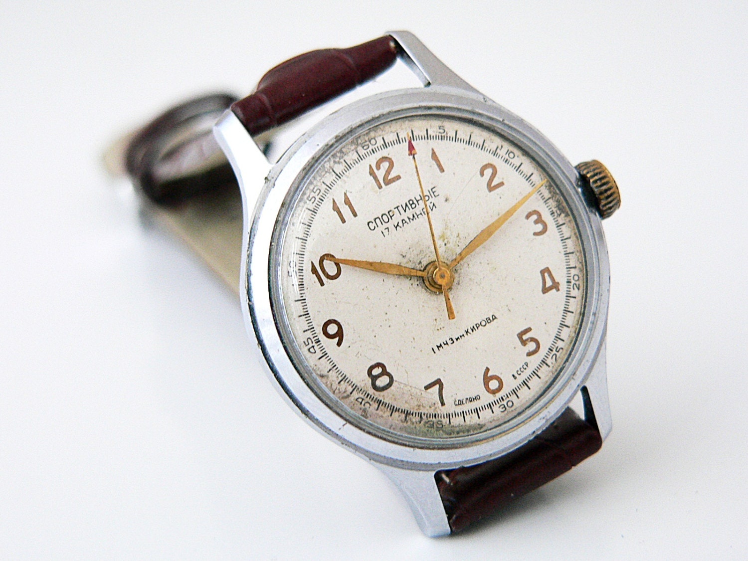 MILITARY RARE vintage SPORTIVNIE poljot 1MChZ kirovskie ussr watch 50’s ...