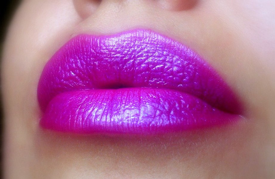 Fierce Magenta Pink with blue shimmer lipstick Stain