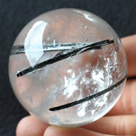rutilated quartz sphere black tourmaline rutile quartz