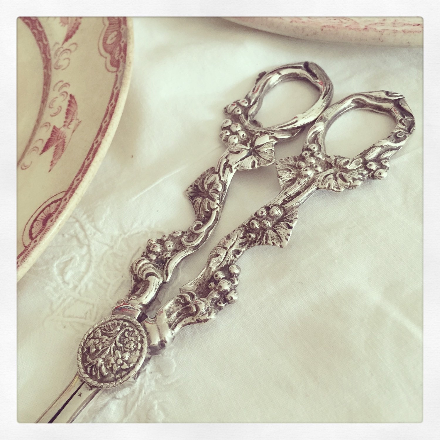 Beautiful decorative silver plated grape scissors – Haute Juice