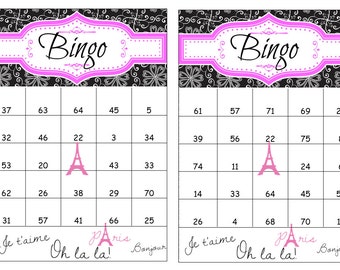 30 Birthday Printable Bingo Cards Instant Download Pink