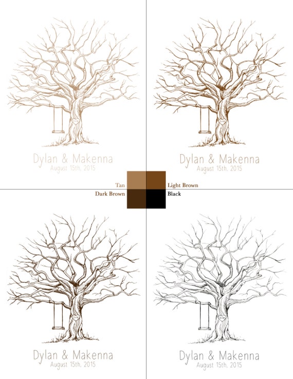 CUSTOM Guest Book Tree Choose Your Tree Color Print sizes