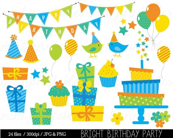 Birthday Clipart Birthday Clip art Bunting Clipart Birthday
