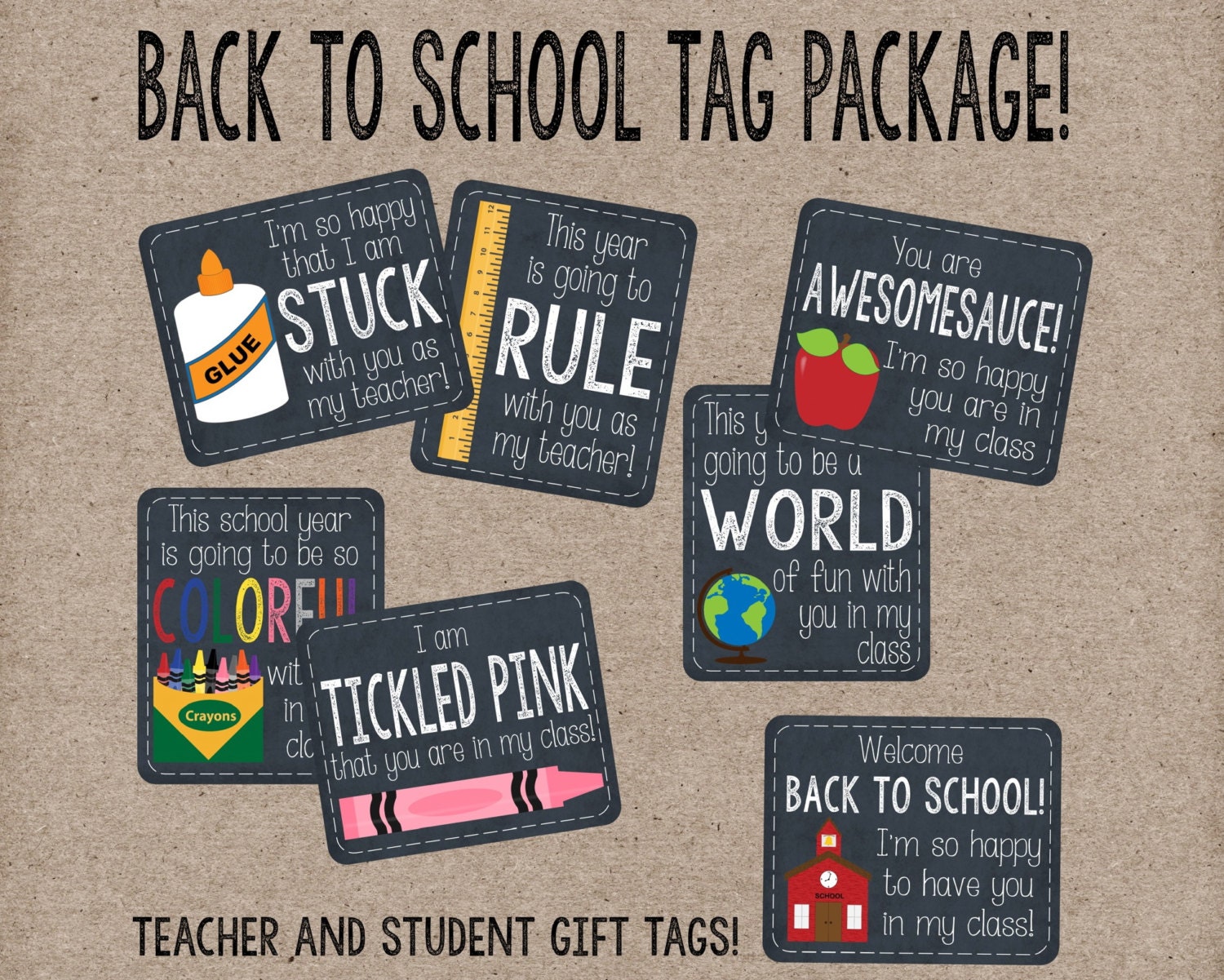 ON SALE Ultimate Back to School Gift Tag Package 10
