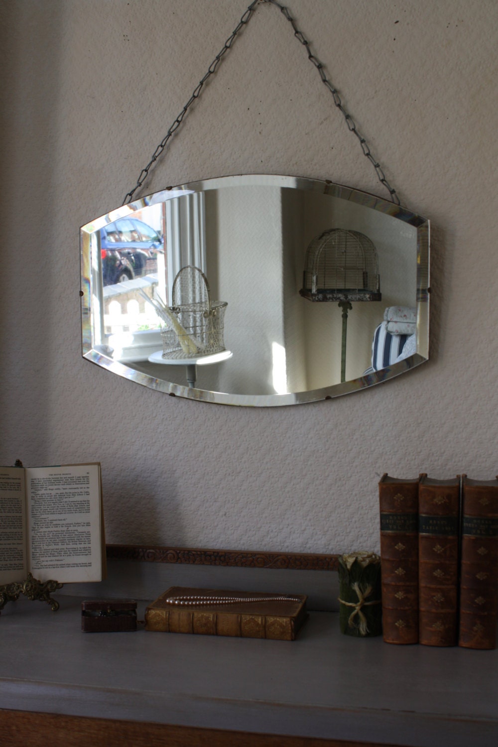 Vintage 50s Bevel-edged Mirror on Chain – Haute Juice