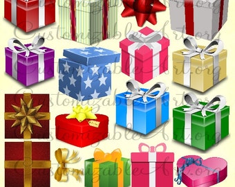 Unique gift box clipart related items | Etsy
