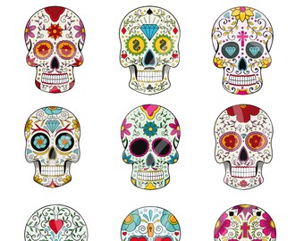 Sugar skull clip art | Etsy