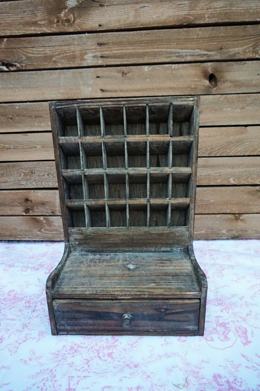 Vintage Shadow Box-Style Display Shelf with Drawer – Haute Juice