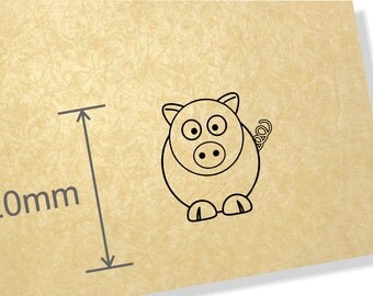 Pig rubber stamp | Etsy