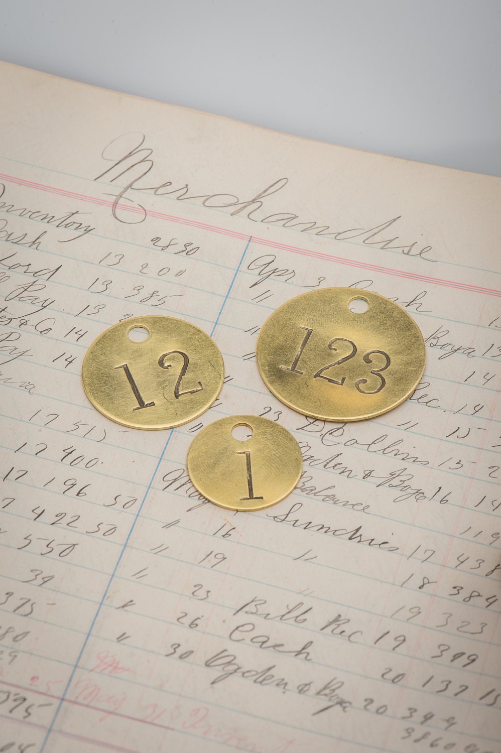 Custom hand punched round brass tag – hand stamped key tag – hand made ...