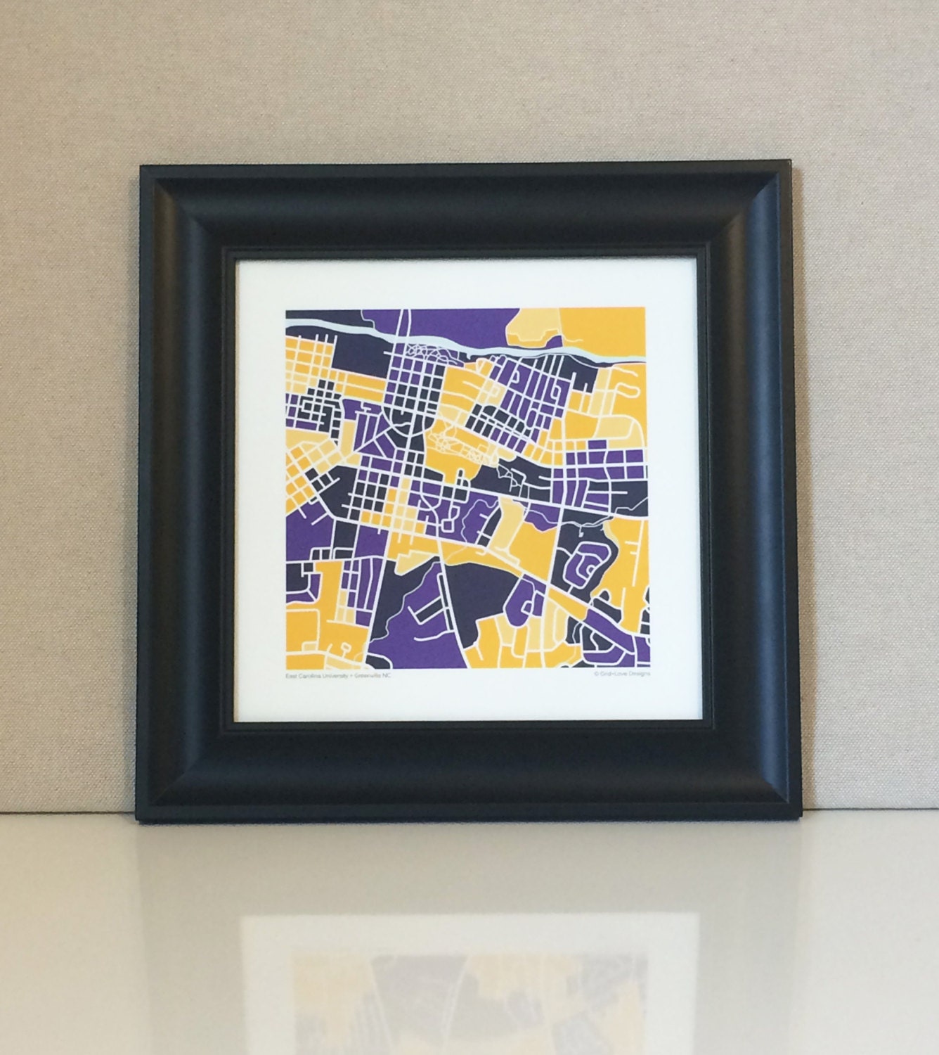 East Carolina University Map Print by gridlove on Etsy
