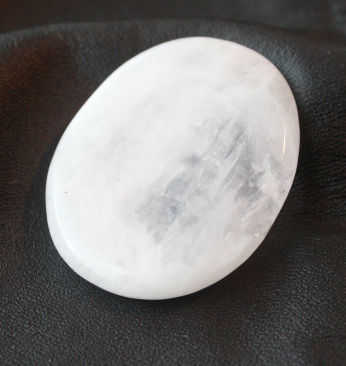 45mm NATURAL>>Pure White, Crystal Quartz , Gemstone Cabochon, UNISEX ...