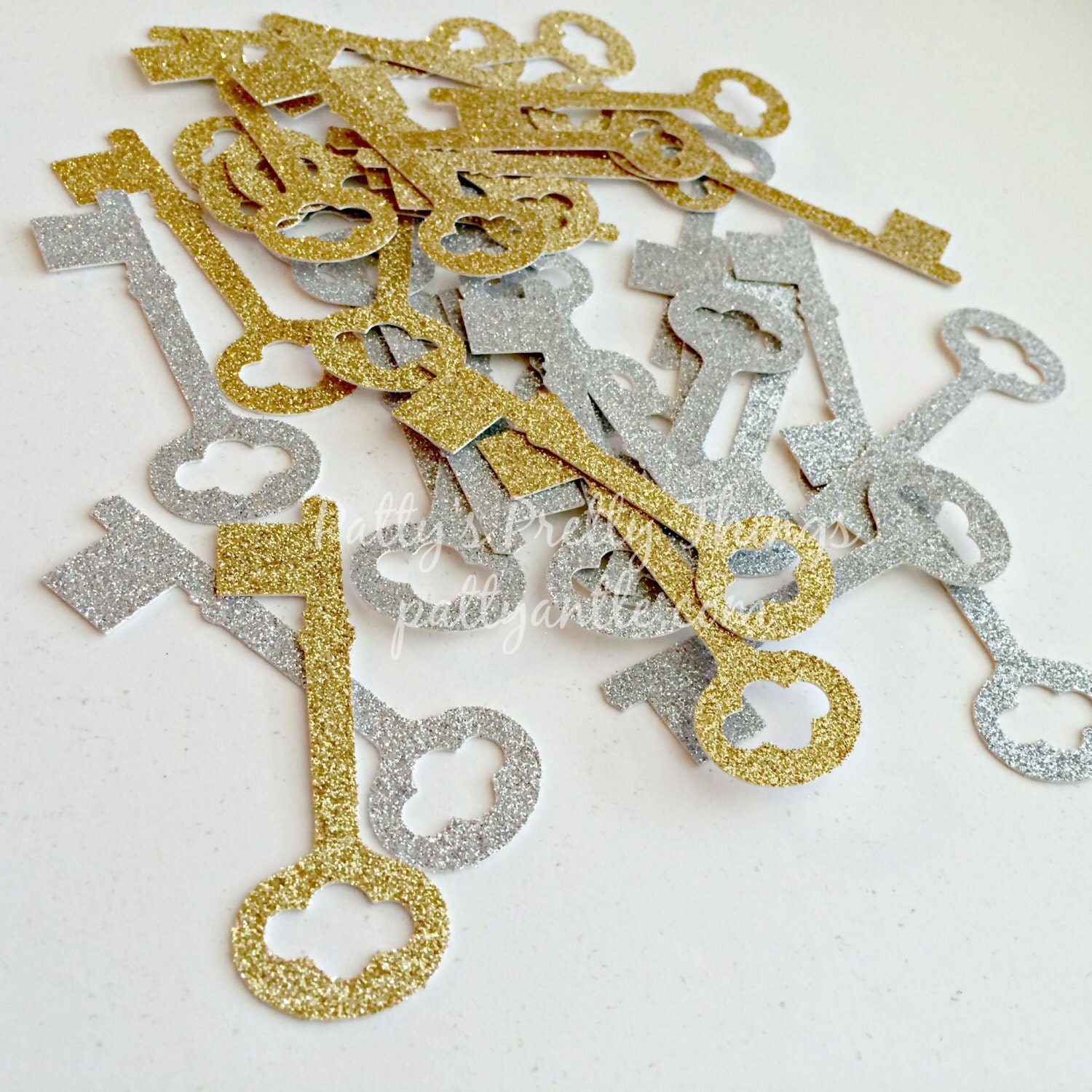 Glitter Keys Die Cuts Keys Die Cuts Keys Confetti Skeleton