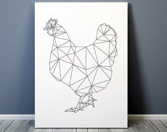 Chicken geometric | Etsy