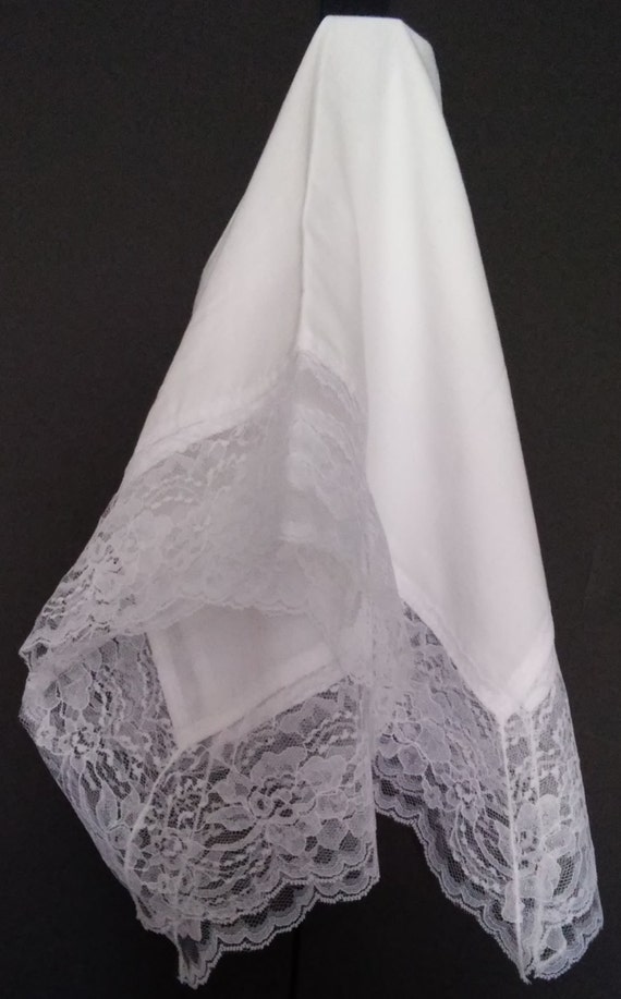 Beautiful White Church Lap Scarf with White Lace