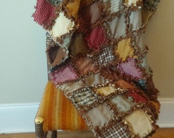 Primitive rag quilt | Etsy