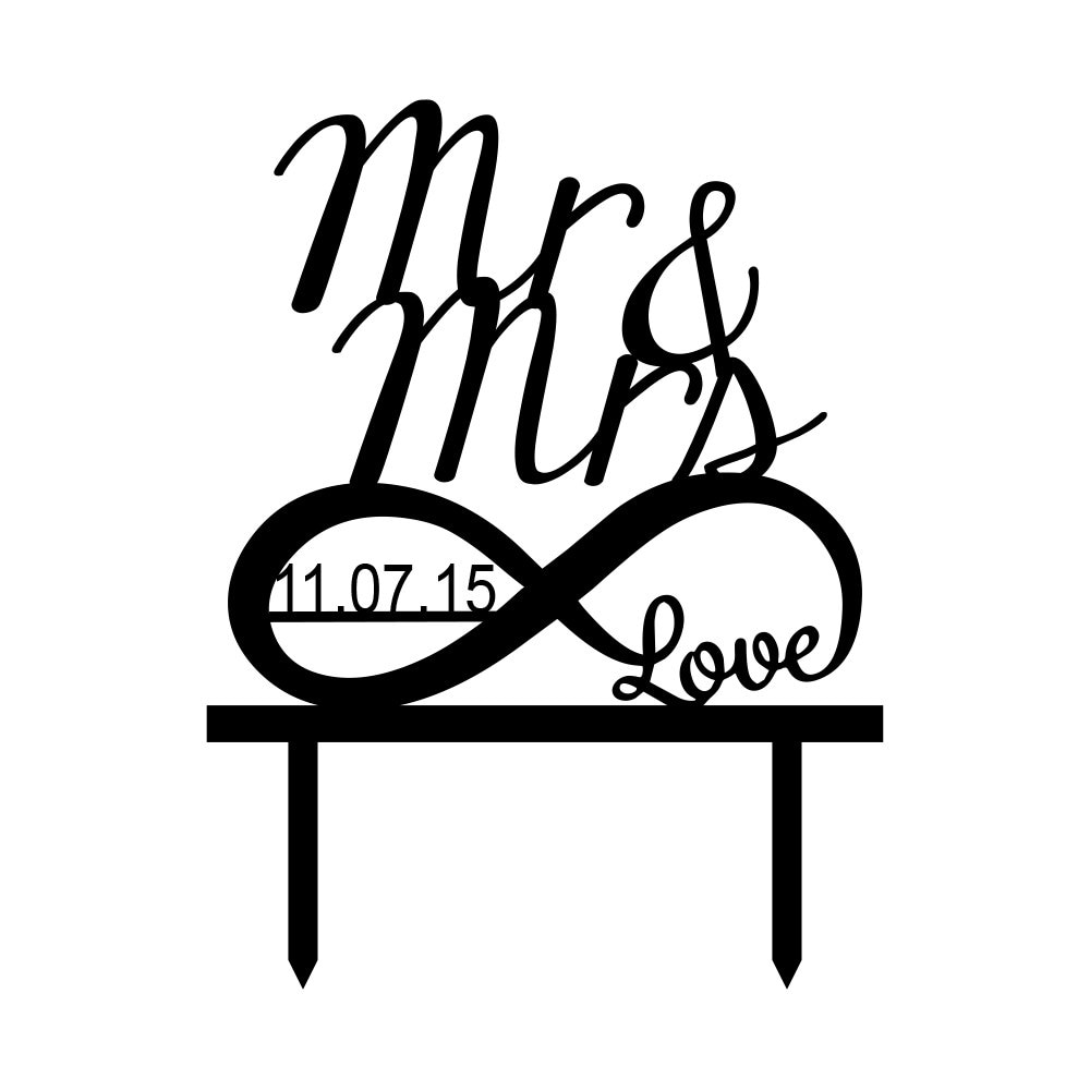 Infinity Symbol With Love Mr and Mrs Personalized With