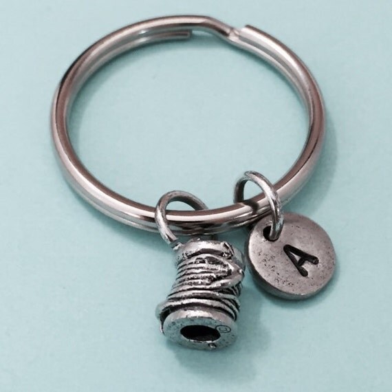 Thread keychain thread charm sewing keychain personalized