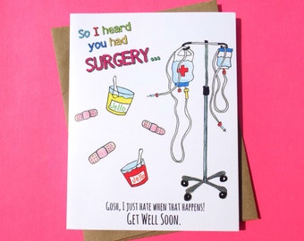 Hip Replacement Card Hip Surgery Card Get Well by BangsAndTeeth