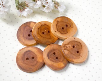Natural wood buttons | Etsy