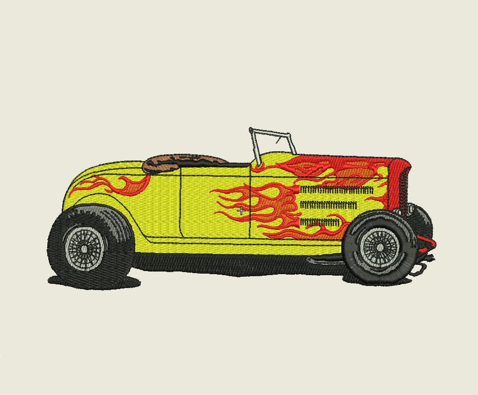 Hot Rod Embroidery Design by Sx3Embroidery on Etsy