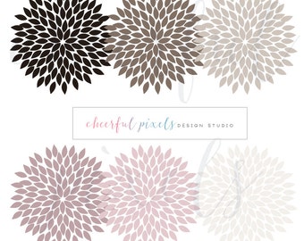 Dahlia clipart | Etsy