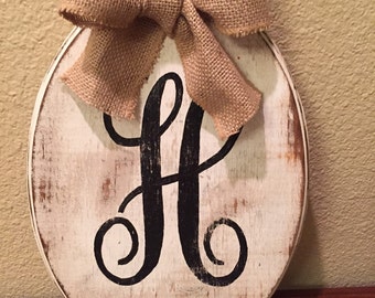 Items similar to Rustic Wooden Monogram Frame on Etsy