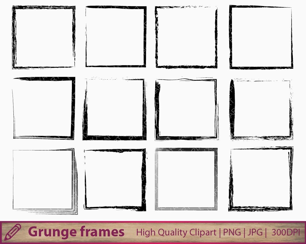 grunge frame clipart distressed square frame clip art