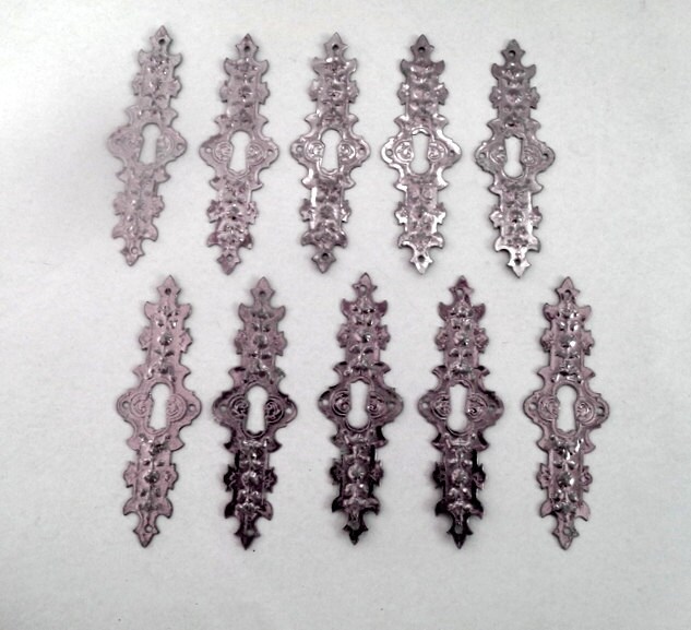 Escutcheon Decorative Key Hole Cover, Set of 10, Light Weight Metal ...