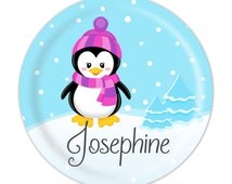 Unique penguin plate related items | Etsy