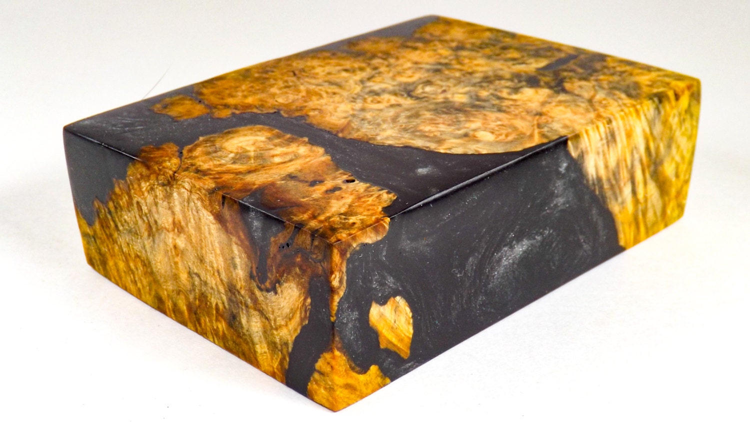 Black Shimmer Hybrid Wood Acrylic Burl Stabilized mod box