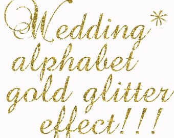 Gold Glitter Alphabet Clipart Gold Digital Alphabet Letters
