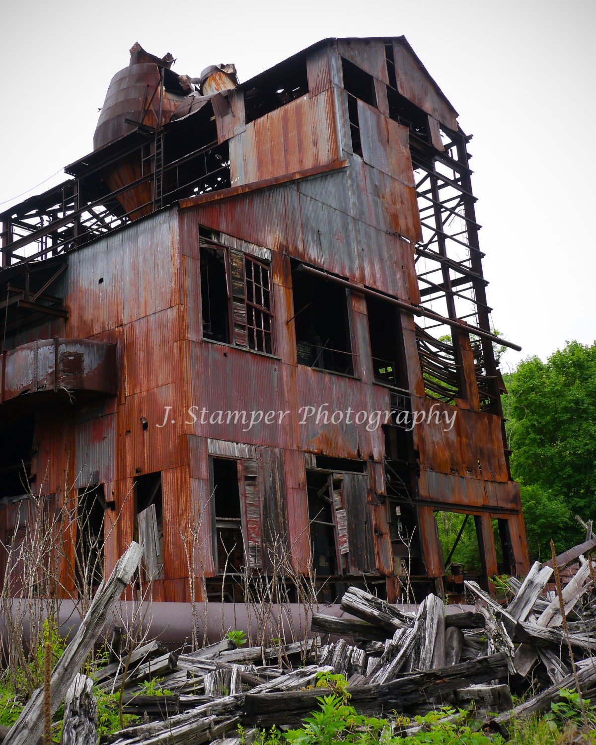 Abandoned Industrial Lumber Mill Photograph a haunting image