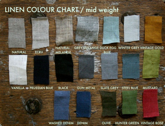 LINEN COLOUR CHART B / mid weight by PAMELATANG on Etsy