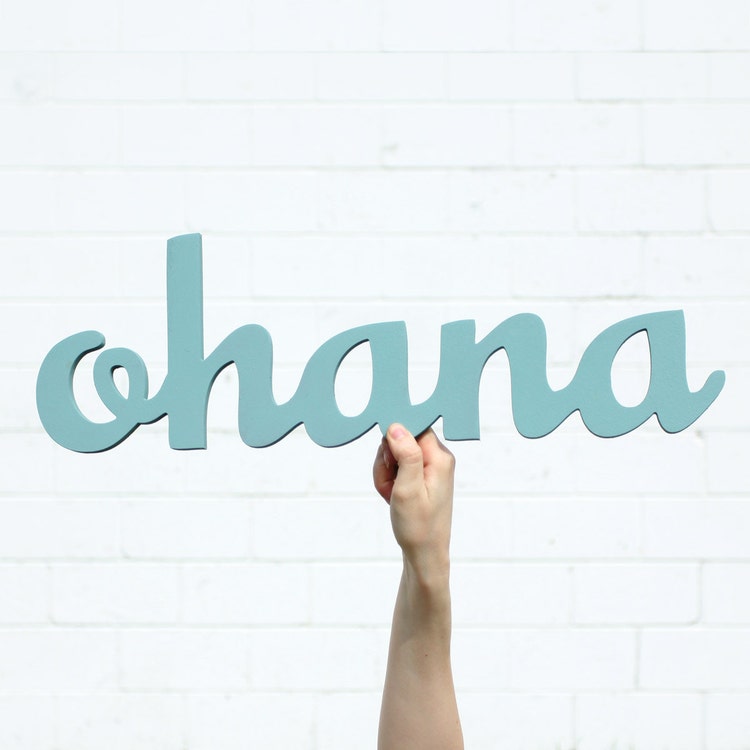 ohana script handmade wood sign wall decoration by OhDierLiving
